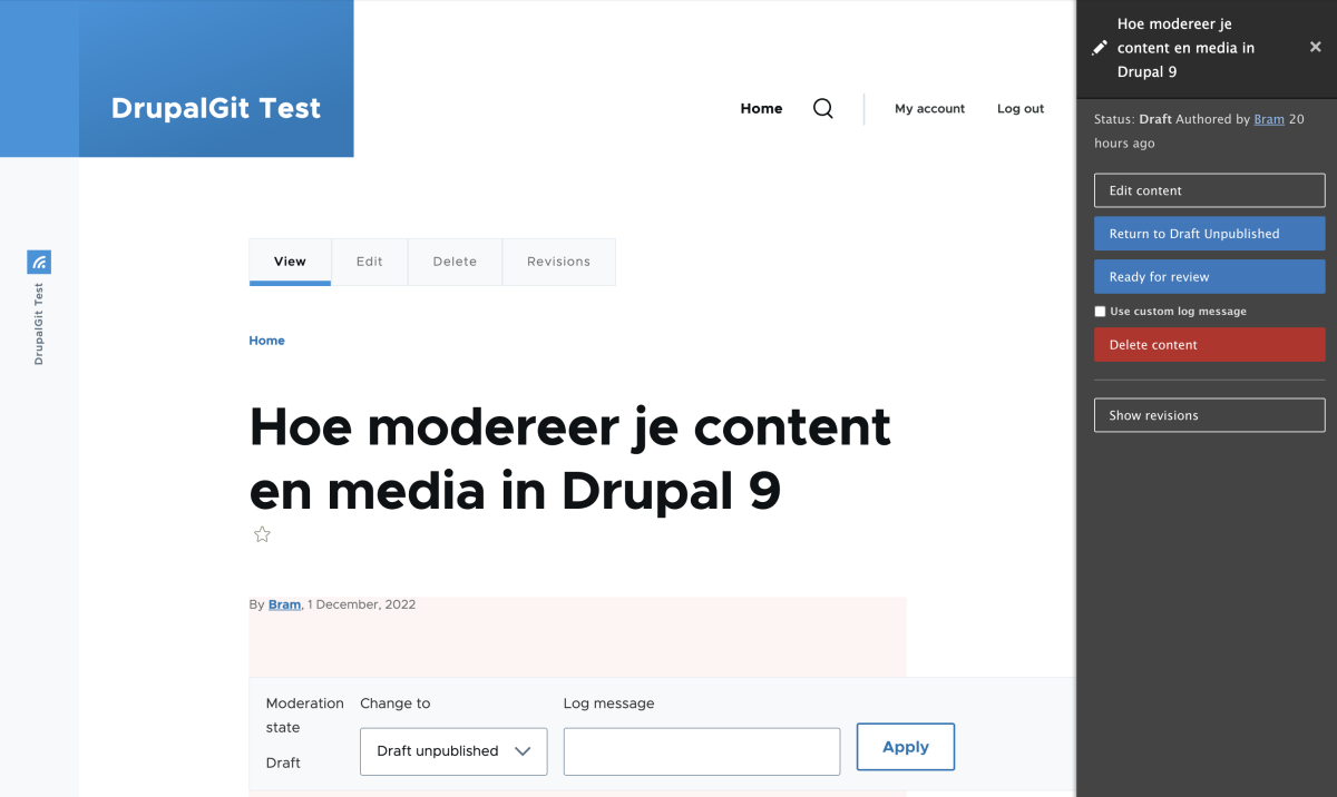 Drupal 9 content moderatie: Workflows en Content Moderation